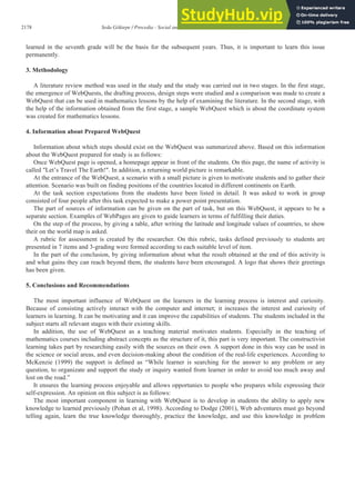 A WebQuest Example For Mathematics Education | PDF