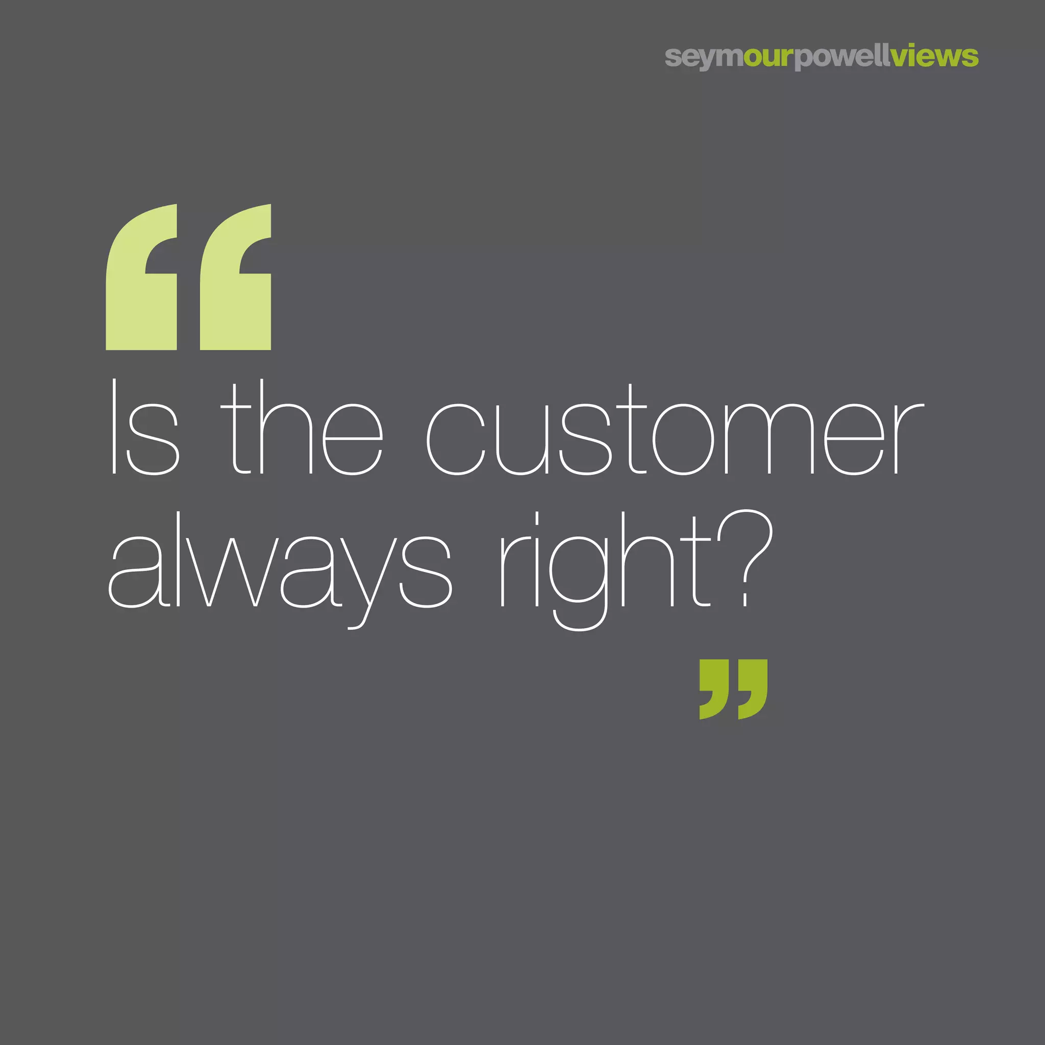 Is the customer always right? | PDF