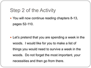 A Week In The Woods | PPTX