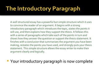 A Well Structured Essay | PPT