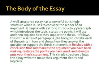 A Well Structured Essay | PPT