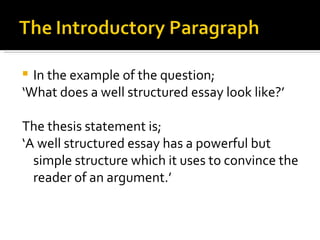 A Well Structured Essay | PPT