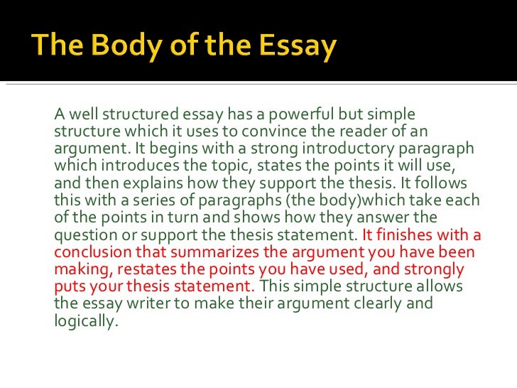 A Well Structured Essay A Well Structured Essay