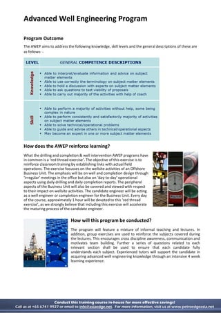 ADVANCED WELL ENGINEERING PROGRAM (AWEP) | PDF
