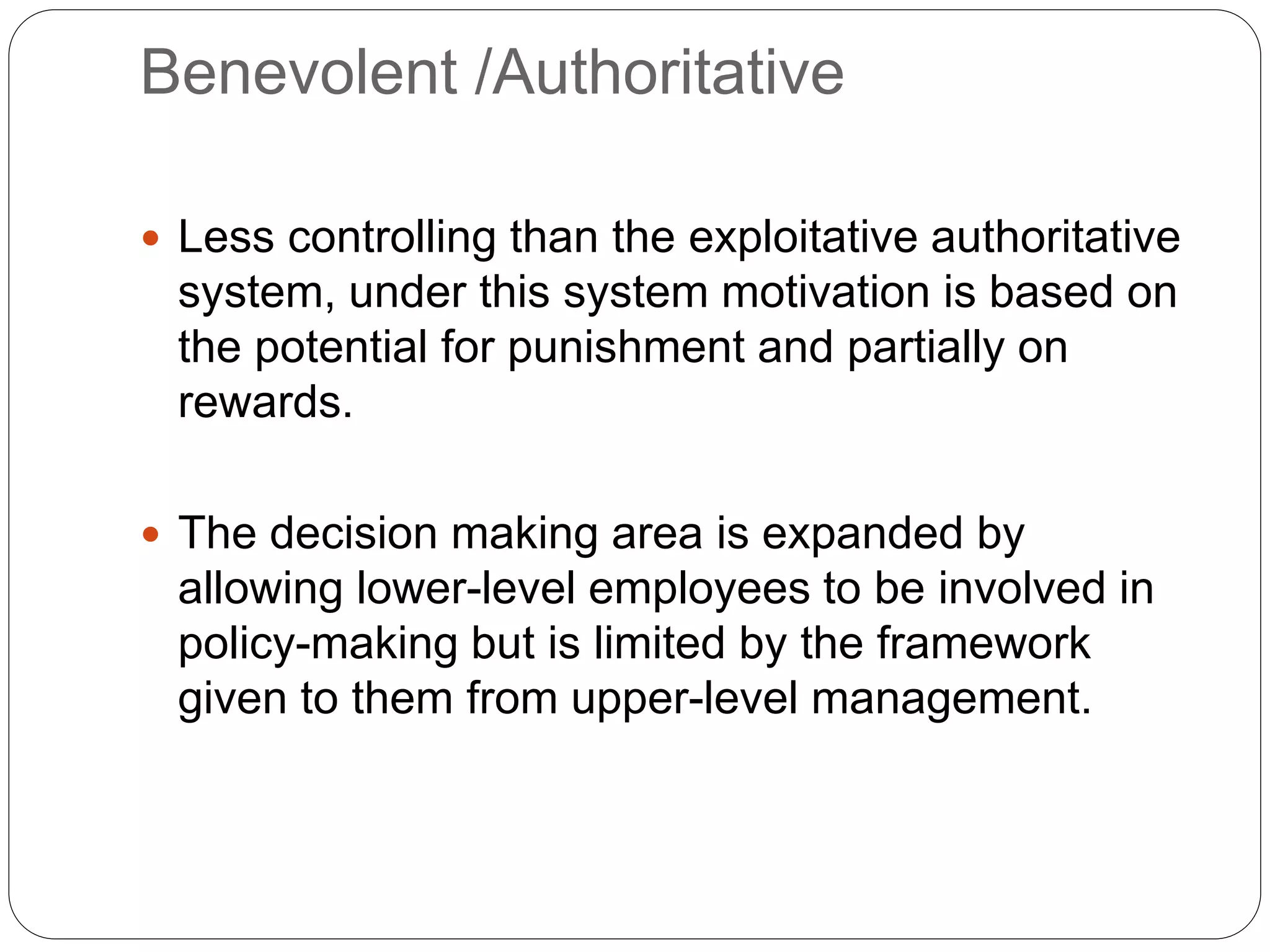 Rensis likert System of Management | PPTX