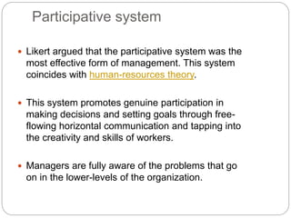 Rensis likert System of Management | PPTX