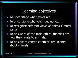 Introduction to Animal Welfare Ethics | PPT