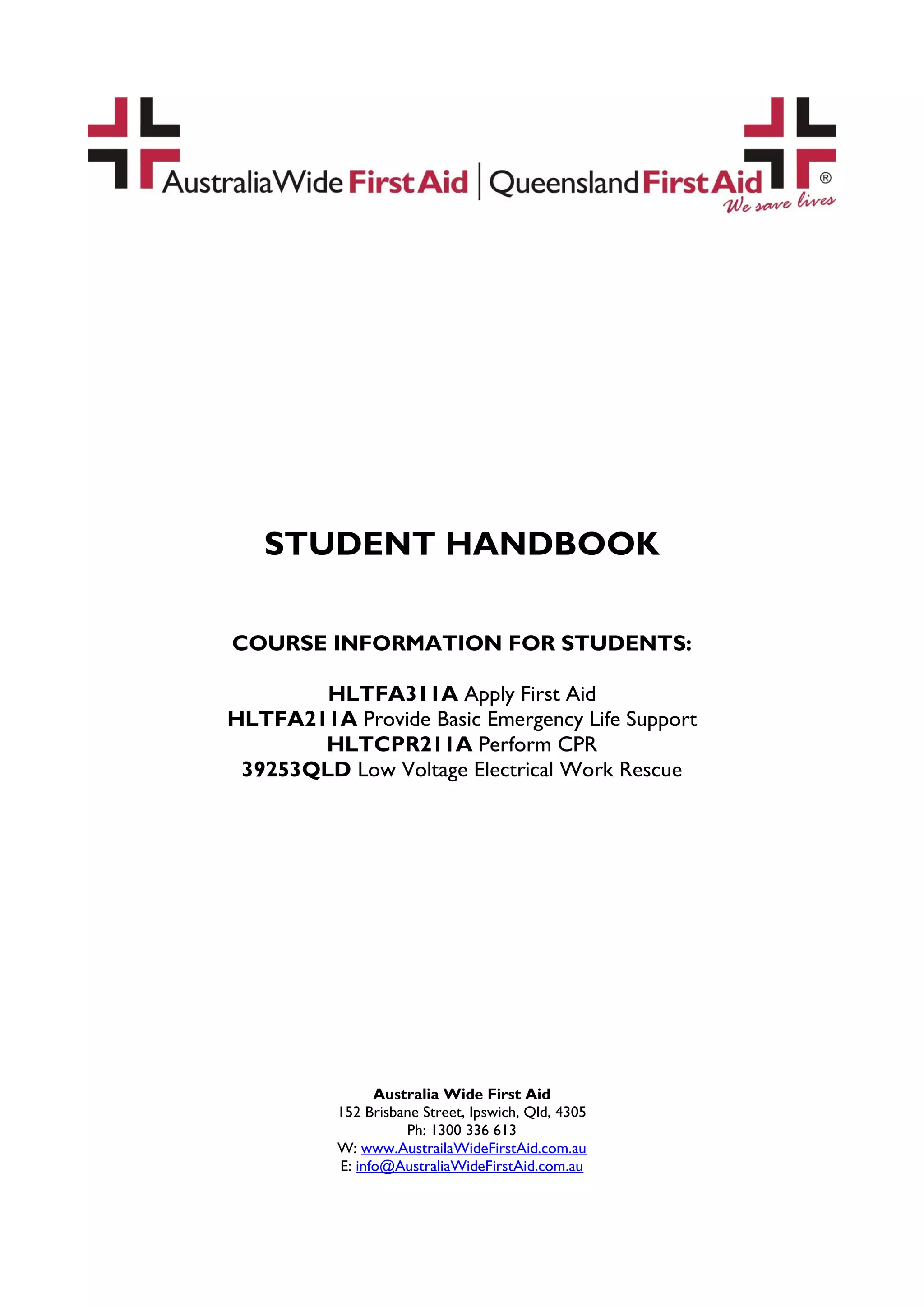 Queensland First Aid student handbook | PDF