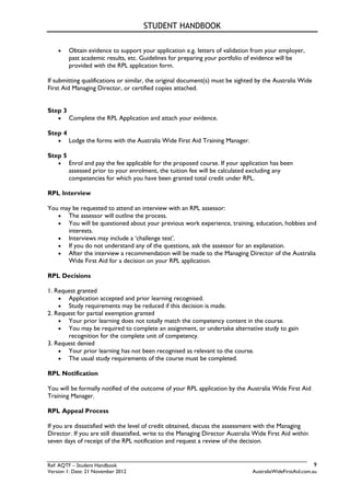 Queensland First Aid student handbook | PDF