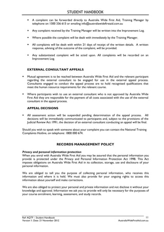 Queensland First Aid student handbook | PDF