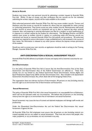 Queensland First Aid student handbook | PDF