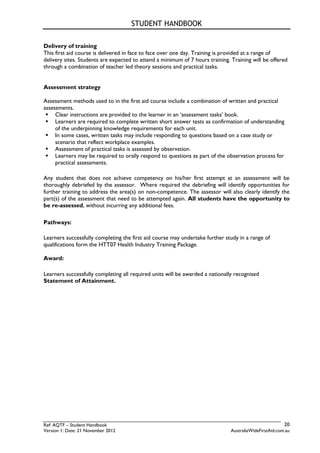 Queensland First Aid student handbook | PDF