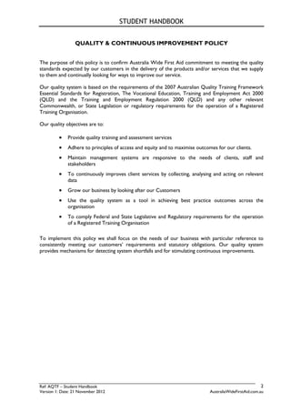 Queensland First Aid student handbook | PDF