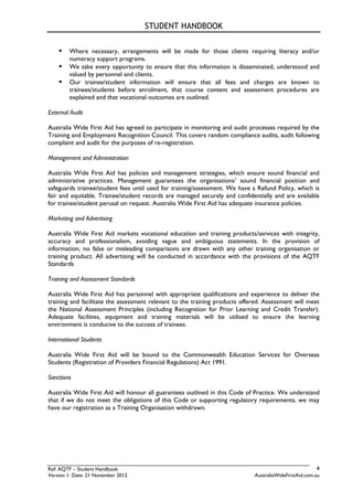 Queensland First Aid student handbook | PDF