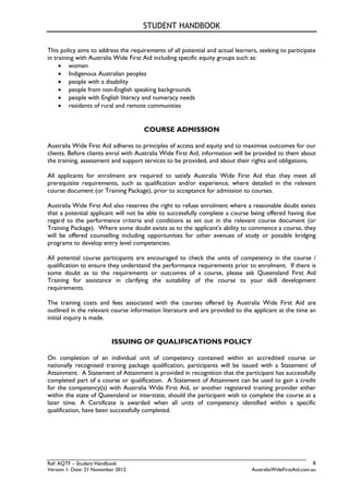 Queensland First Aid student handbook | PDF