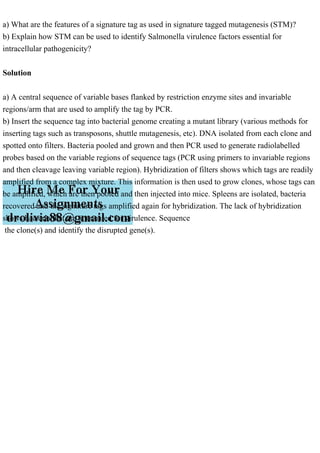 a) What are the features of a signature tag as used in signature tag ...