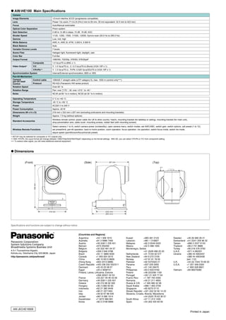 Panasonic AW-HE100E | PDF