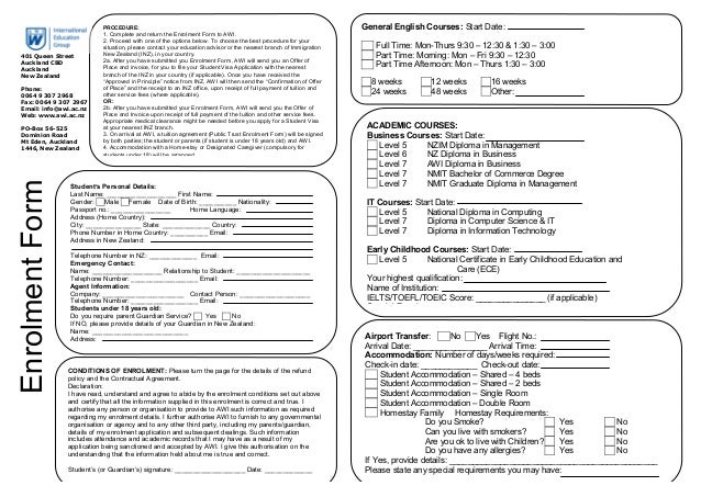 AWI International Education Group Awi+enrolment+form