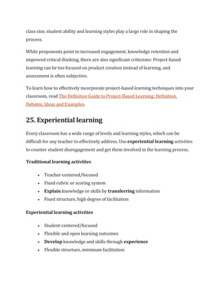 A willingness to bring new teaching strategies into your lesson plan is ...