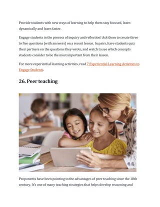 A willingness to bring new teaching strategies into your lesson plan is ...