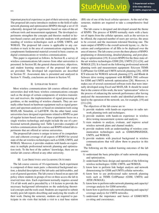 A Wireless Communications Laboratory On Cellular Network Planning | PDF