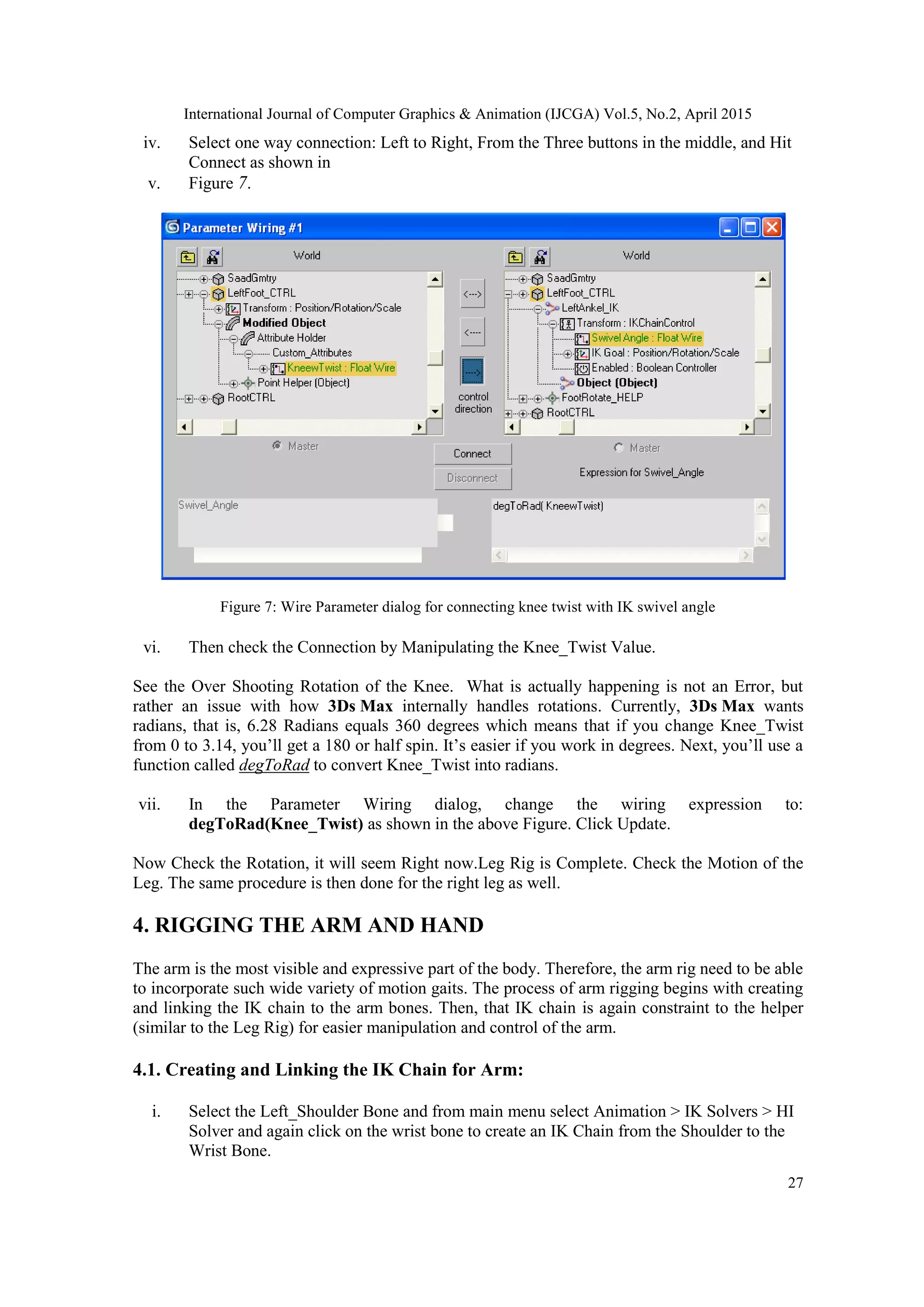 A Wire Parameter and Reaction Manager basedBiped Character Setup and ...