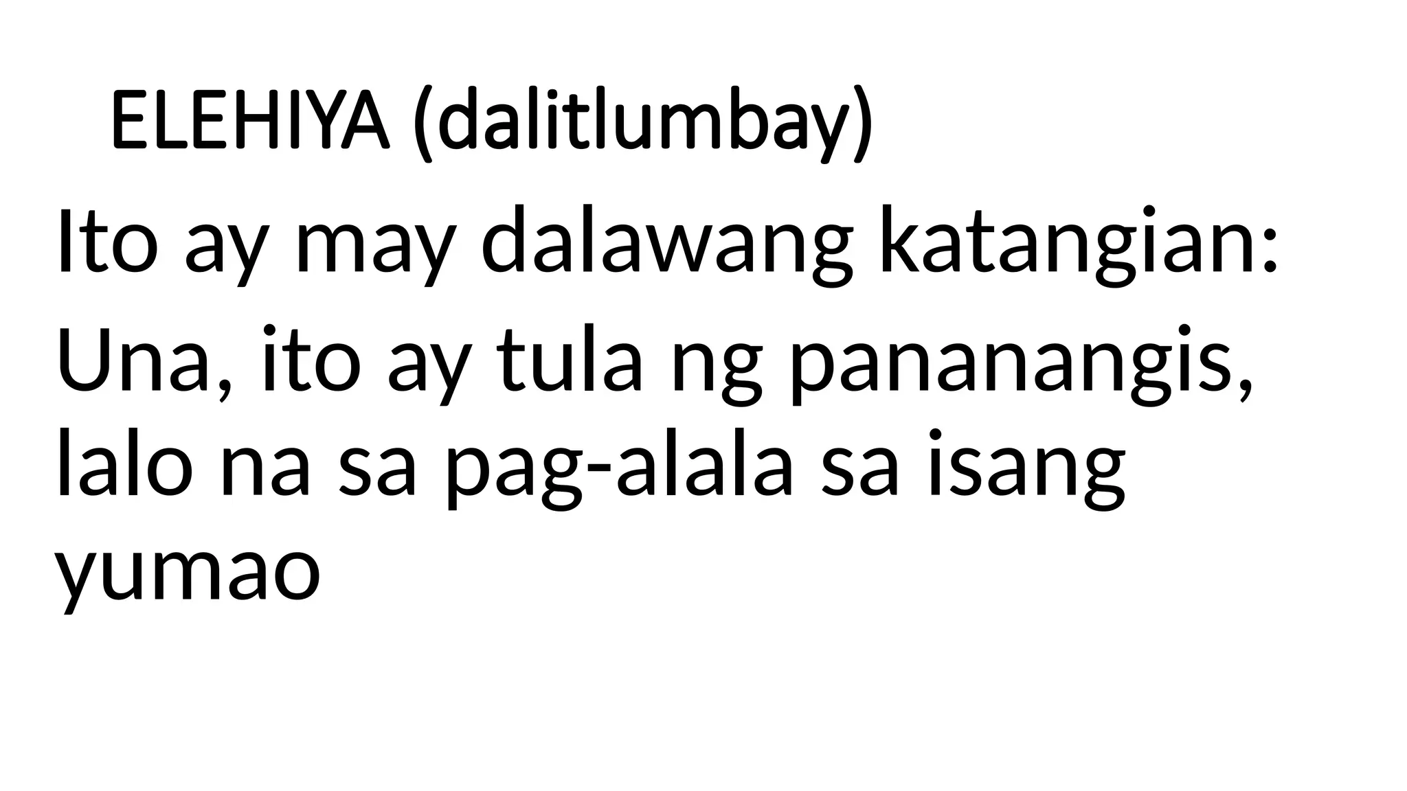 Filipino AWIT, ELEHIYA, AT IBA PANG TULANG.pptx
