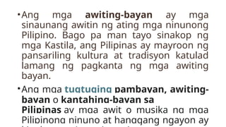 Awiting-bayan baitang 7 awiting-bayan.pptx