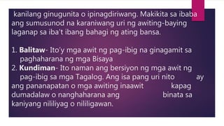 Awiting bayan at bulong ng kabisayaan | PPTX