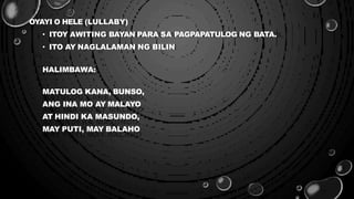 AWITING BAYAN SA BISAYAS NG PILIPINAS AT | PPTX