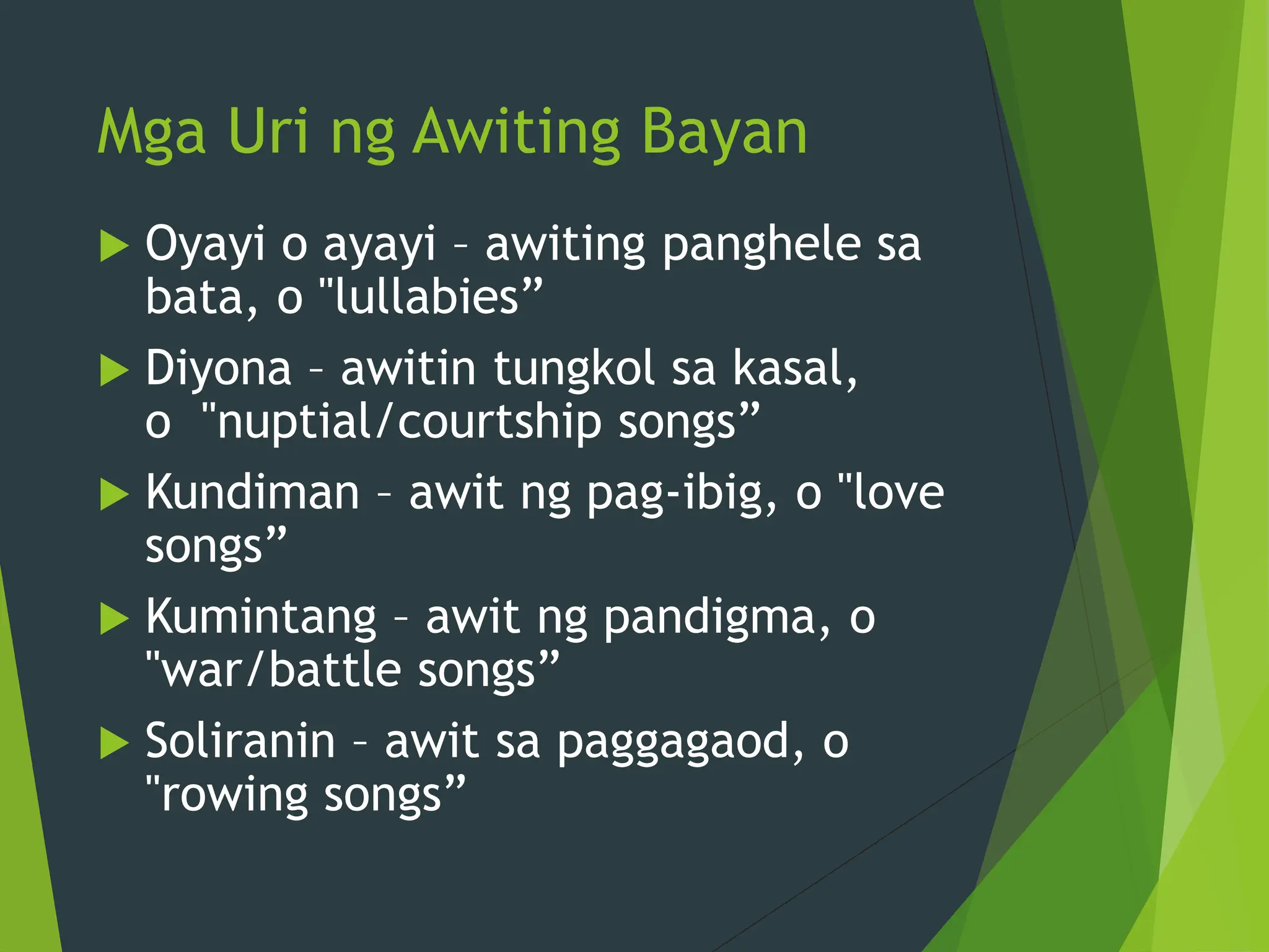 awiting bayan -a lesson in Filipino 7- third quarter | PPT