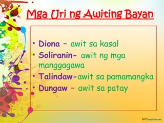 QUARTER 1: (AWITING BAYAN) WEEK PPT 3 CO | PPT