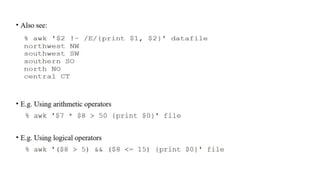 Introduction to AWK utility on unix.pptx