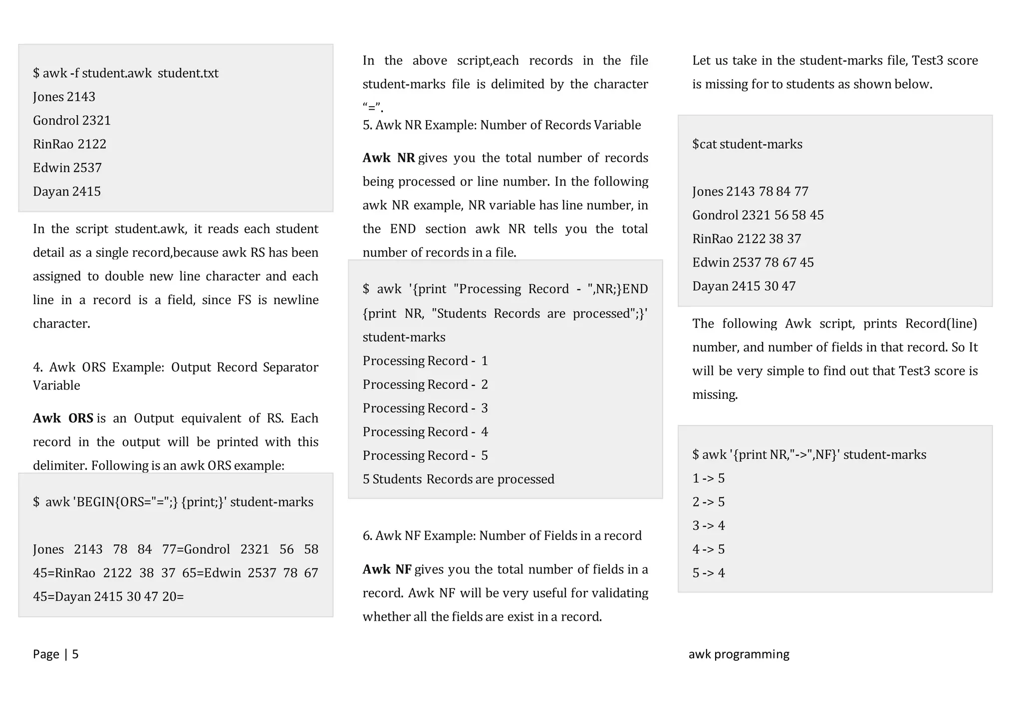 Awk programming | DOCX