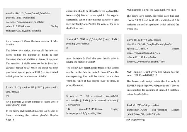 Awk programming | DOCX