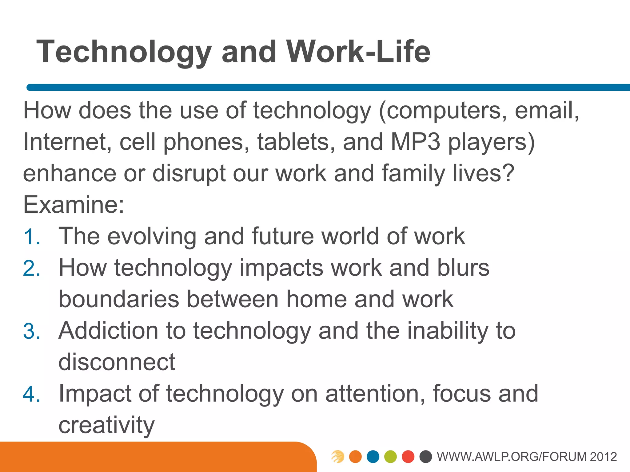 Impact of Technology of our Work and Family Lives | PPTX