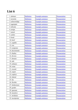 AWL Academic Word List - Workbook 01: Guided Listening Practice for Pre ...