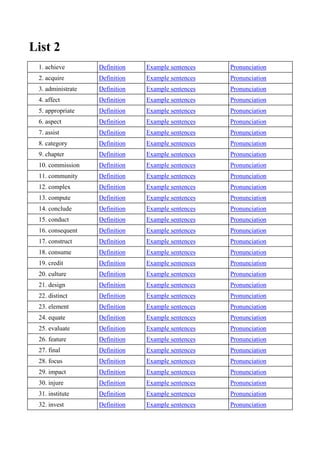 AWL Academic Word List - Workbook 01: Guided Listening Practice for Pre ...