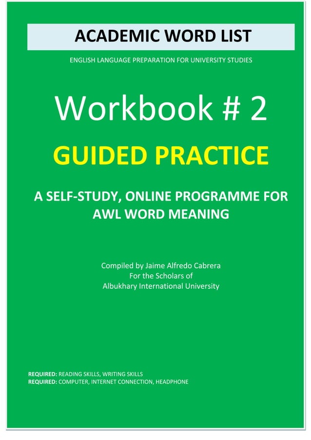 AWL Academic Word List - Workbook 02: Guided Practice for Pre ...