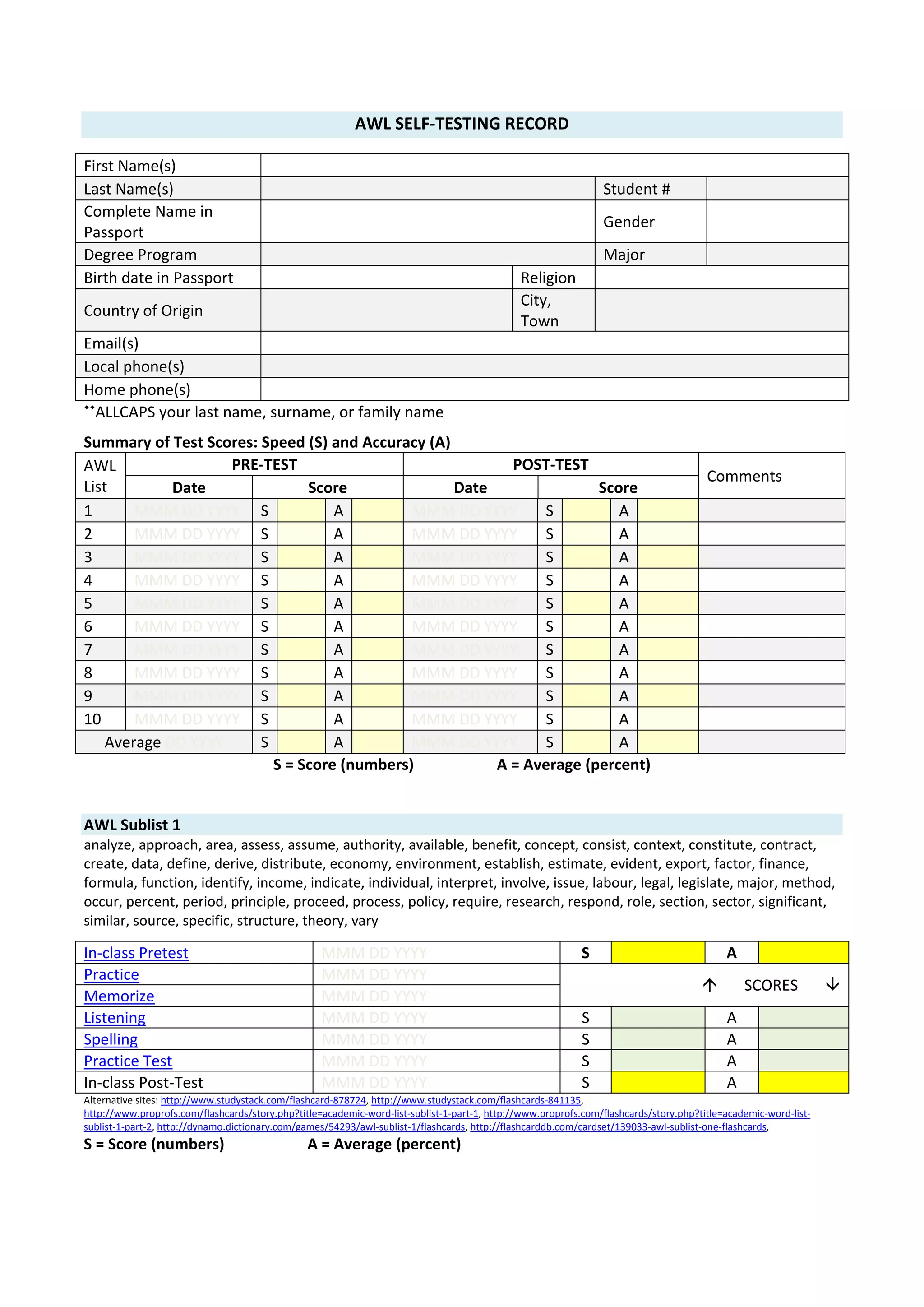 AWL Academic Word List - Workbook 03: Guided Self-Testing for Pre ...
