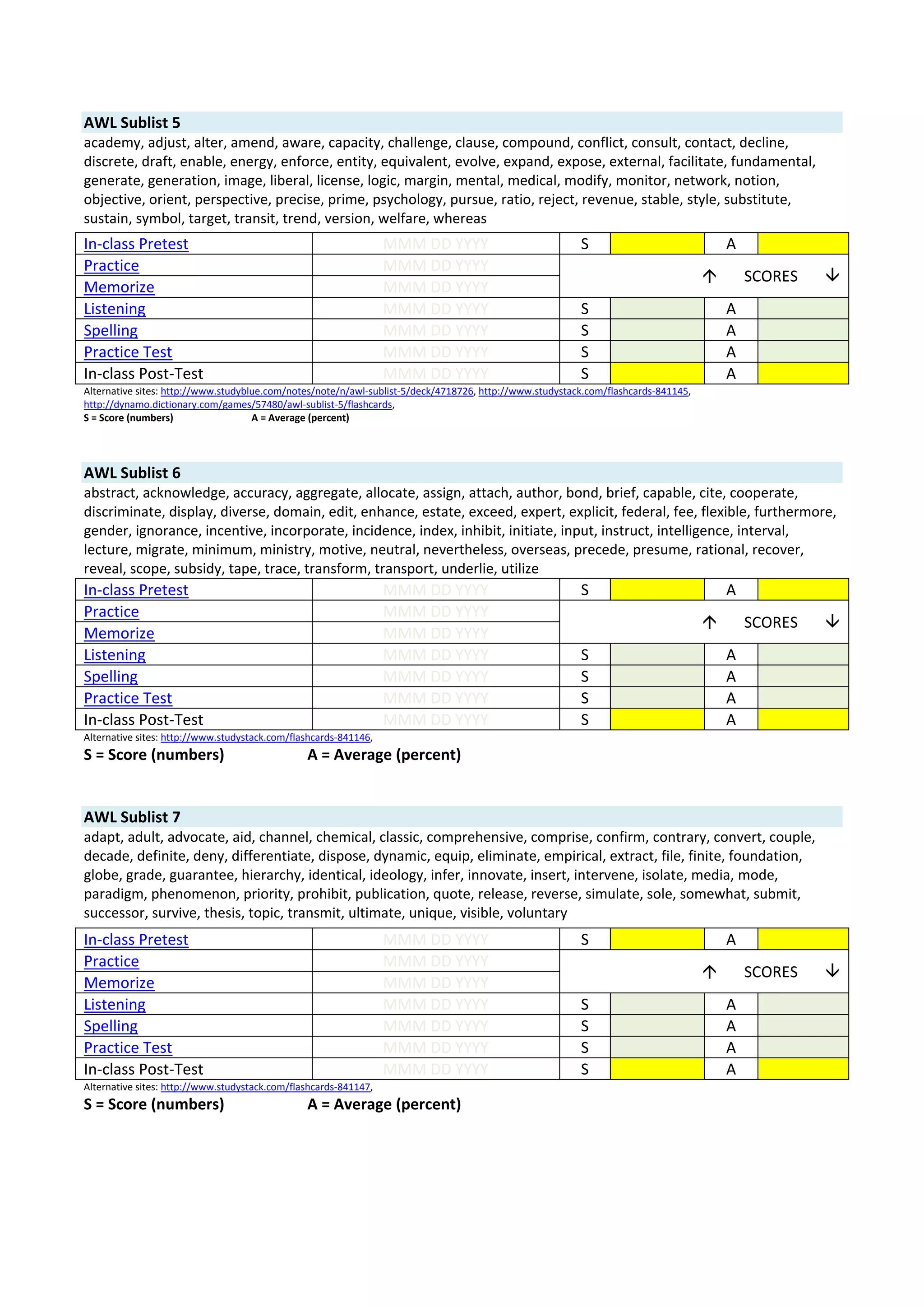 AWL Academic Word List - Workbook 03: Guided Self-Testing for Pre ...
