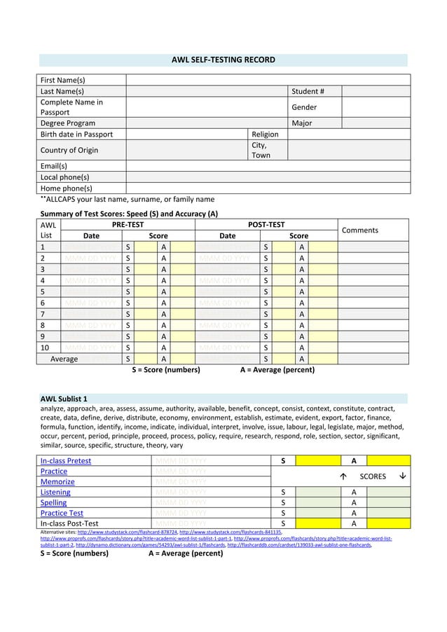 AWL Academic Word List - Workbook 03: Guided Self-Testing for Pre ...