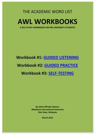 Academic Word List (AWL) Three Workbooks for Pre-University Students | PDF