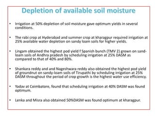 water management in groundnut | PPTX