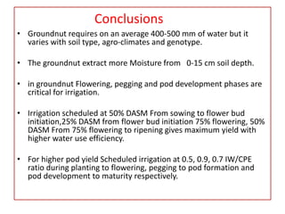 water management in groundnut | PPTX