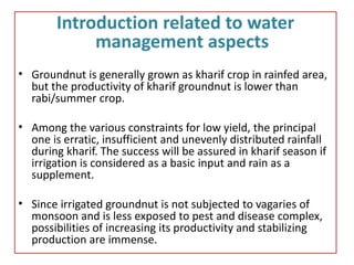 water management in groundnut | PPTX