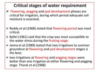water management in groundnut | PPTX