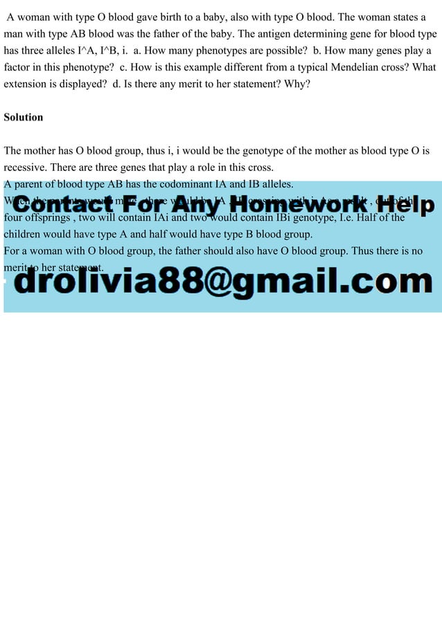 A woman with type O blood gave birth to a baby, also with type O bloo.pdf | Blood Disorders ...