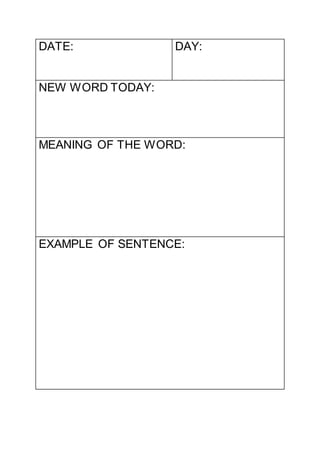 A Word A Day Helps My Vocabulary Improved! | DOCX