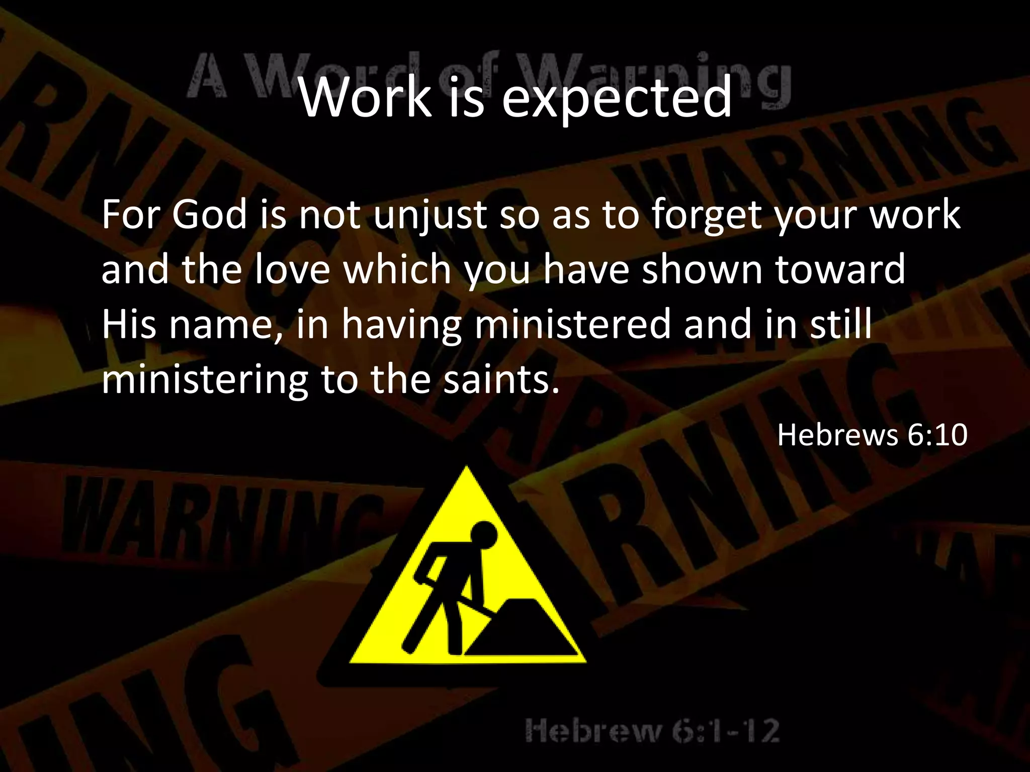 A Word of Warning Hebrews 6:1-12 | PPTX